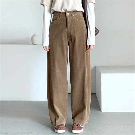 니트앤니트 코듀로이 팬츠 여성 세와이드핏 일자 절개 골덴 팬츠3컬러 S M L