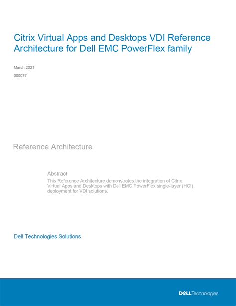 Citrix Virtual Apps And Desktops Vdi Reference Architecture For Dell