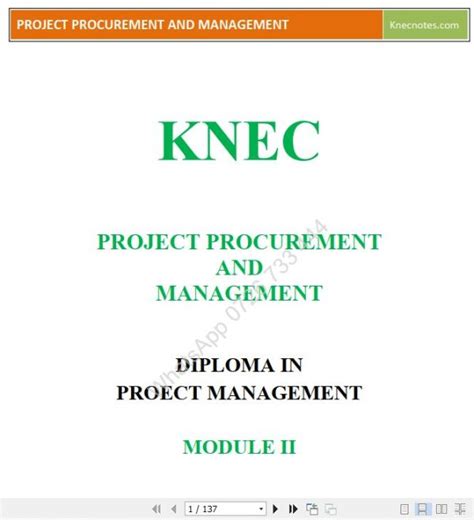 project procurement and management pdf notes knec pdf notes