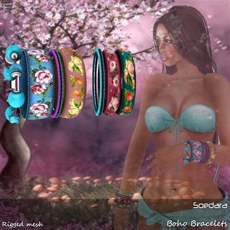 Second Life Marketplace ~soedara~ Boho Bracelets Humble Flowers