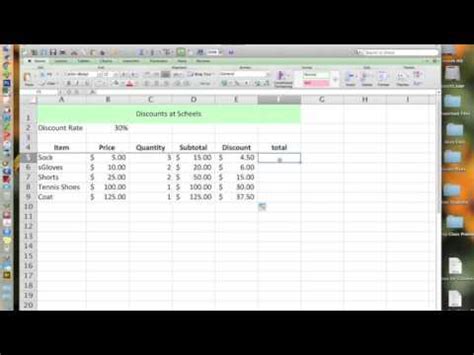 Excel Calculating Discounts YouTube