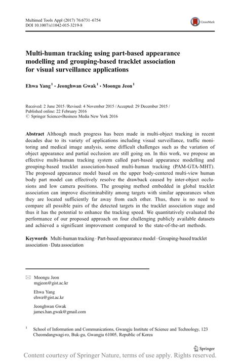 multi human tracking using part based appearance modelling and grouping