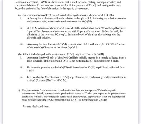 Hexavalent Chromium Cr Vi Is A Toxic Metal That Is