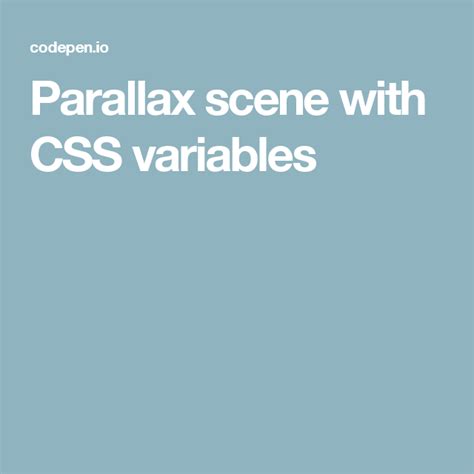 Parallax Scene With Css Variables