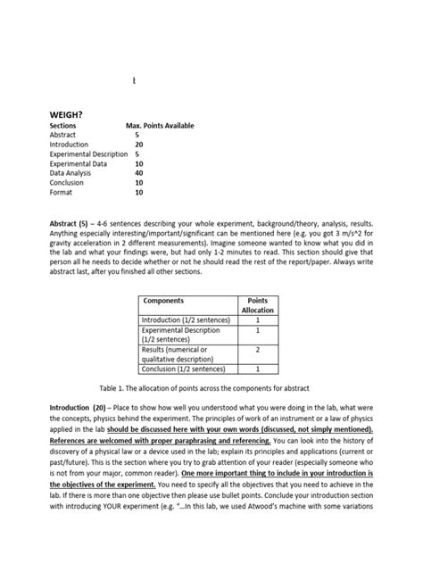 Lab Report Writing Guidelines And Grading Scheme 1 Pdf