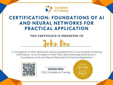 Certification Foundations Of Ai And Neural Networks For Practical Application