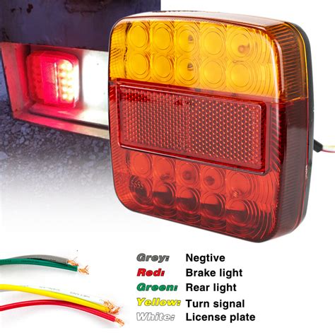 2x Trailer Tail Lights 26led Stop Tail Lights Submersible Boat Truck
