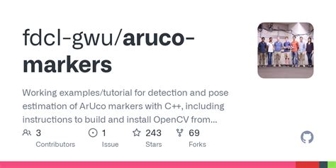 Github Fdcl Gwuaruco Markers Working Examplestutorial For Detection And Pose Estimation Of