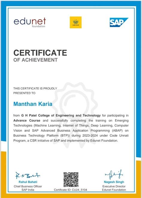 Manthan Karia On Linkedin Codeunnati Sap Edunetfoundation