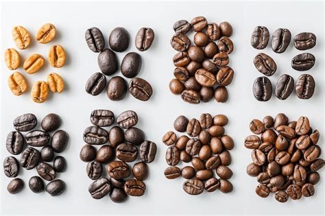 Coffee Beans In Different Roasting Levels Premium Ai Generated Image