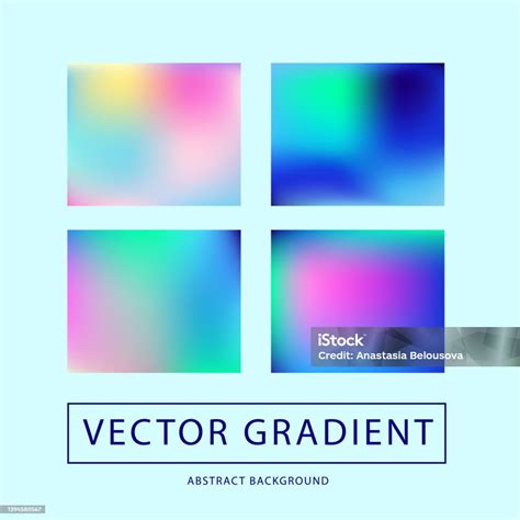 생생한 무지개 색상의 추상적 인 흐린 그라디언트 배경 밝은 배경에 4 조각 세트 0명에 대한 스톡 벡터 아트 및 기타 이미지 0명 경사로 표지판 과학 Istock