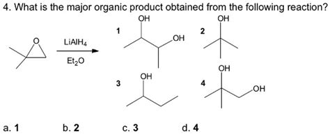 SOLVED: What is the major organic product obtained from the following ...