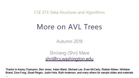 Cse 373 Data Structures And Algorithms More On
