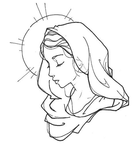 Virgin Mary Easy Drawing