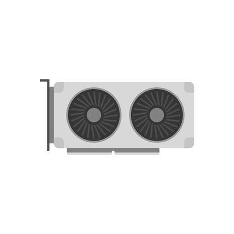 Premium Vector Gpu Card Icon Flat Vector Video Computer Graphic Fan Isolated
