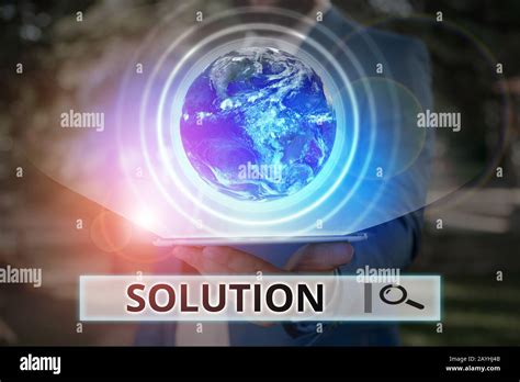 word writing text solution business photo showcasing a means of