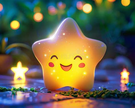 Glowing Kawaii Or Cute Star Character Stock Image Image Of Star