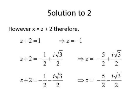 Complex Numbers More Square Roots Cubic Equations With