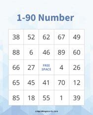 Free Printable Number Bingo Cards