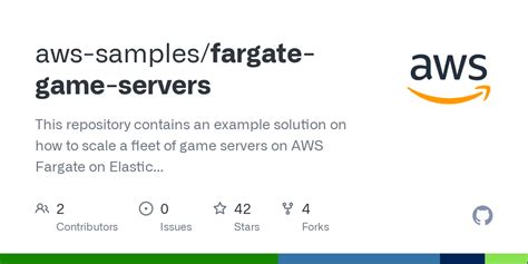 Github Aws Samplesfargate Game Servers This Repository Contains An