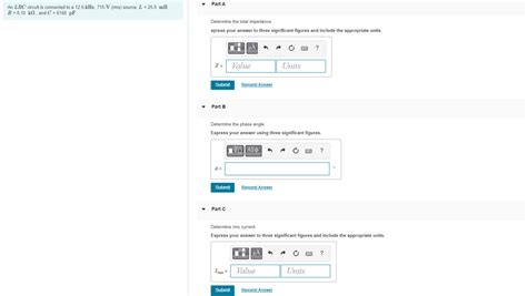 Solved Part A An Lrc Circuit Is Connected To A 125 Khz