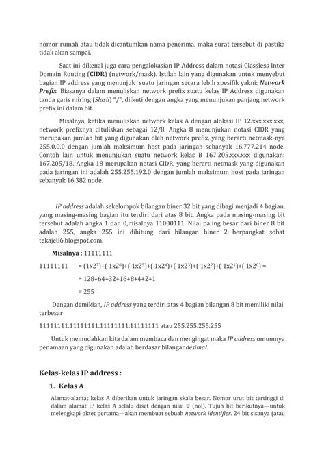 solution cara menentukan subnet prefix dan pengertian ip address