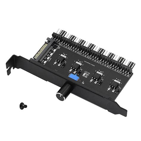 Pc Channels Fan Hub Cooling Fan Speed Controller For CPU Case HDD VGA PWM Fan PCI Bracket By