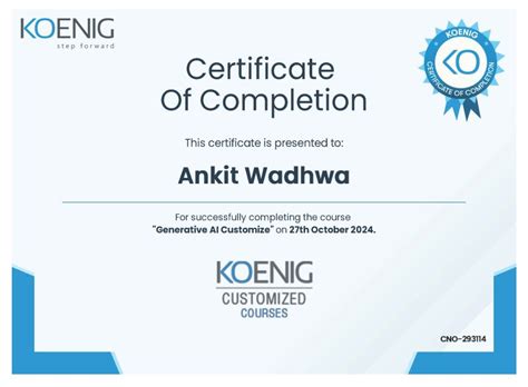Completed The Certificate Course On Generative Ai Customize From