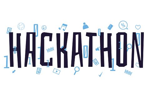 해커톤 프로그래밍 이벤트 플랫 벡터 일러스트레이션을 위한 헤더 배너가 분리되어 있습니다 Hackathon에 대한 스톡 벡터 아트