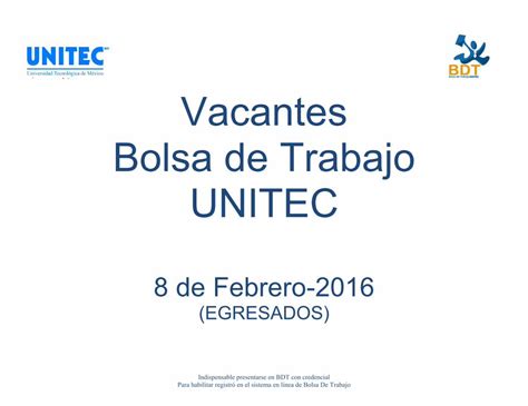 pdf vacantes bolsa de trabajo unitec vinculophx unitec mxvinculophx