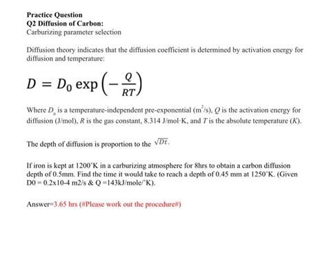 Solved Practice Questions Q1 Diffusion Of Nitrogen Using