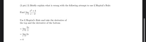 solved 3 ﻿pts 3 ﻿briefly explain what is wrong with the