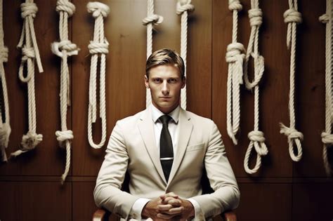 Premium AI Image The Boss Tied His Hands Completely With The Work