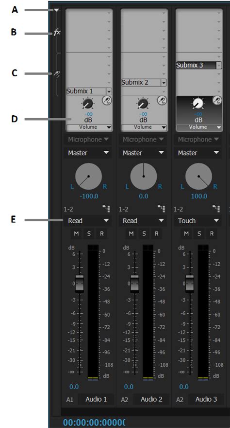 Saiba mais sobre as noções básicas do Mixer da faixa de áudio do Premiere Pro