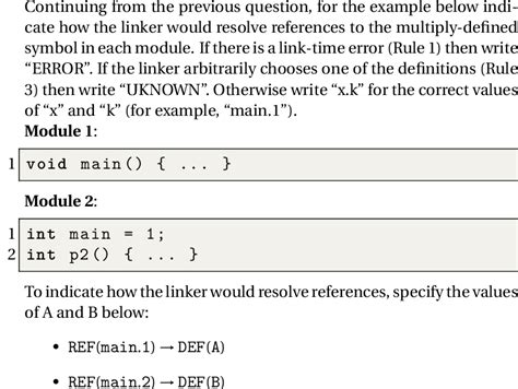 Solved To Indicate How The Linker Would Resolve References Chegg