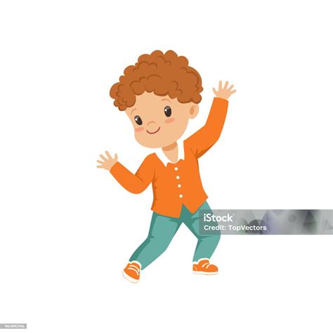 귀여운 빨강 머리 소년 흰색 배경에 캐주얼 옷 벡터 일러스트 레이 션에에서 춤 교육에 대한 스톡 벡터 아트 및 기타 이미지 교육 귀여운 독일 Istock