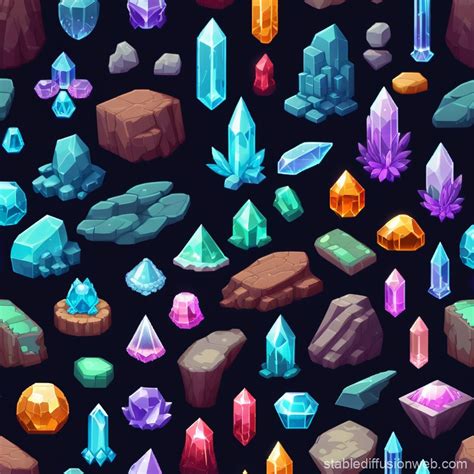 Crystal Pixel Art Assets Stable Diffusion Online