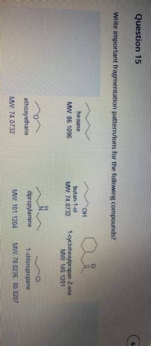 Solved Question 15 6 Write Important Fragmentation