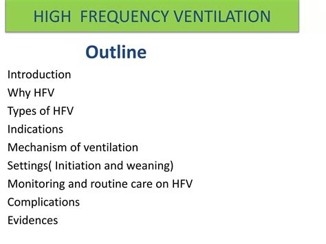 Seminar On Hfv High Frequency Ventilation Ppt