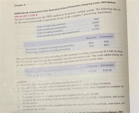 solved chapter 4 exercise 4a 9 equivalent units equivalent
