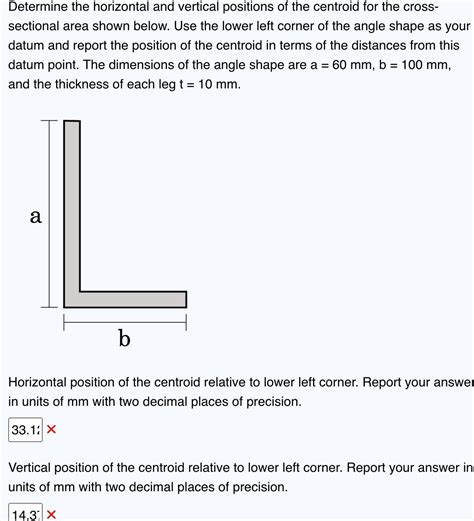 [solved] Determine The Horizontal And Vertical Positions Of The Centroid For The Solutioninn