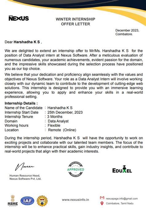 Harshadha K S On Linkedin Gratitude Dataanalyst Dataanalystintern Nexussoftware Nexusintern…