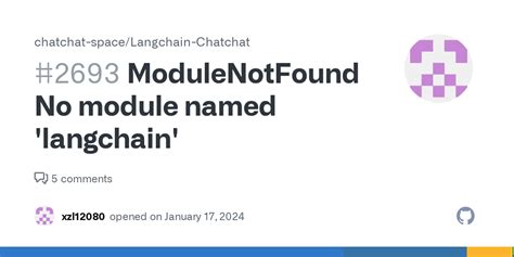 Modulenotfounderror No Module Named Langchain · Issue 2693