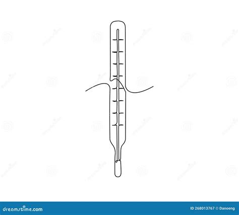 continuous one line drawing of thermometer simple illustration of