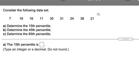 solved consider the following data set 19 16 11 35 31 24 38 21 a