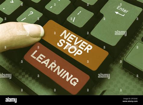 Text Caption Presenting Never Stop Learning Internet Concept