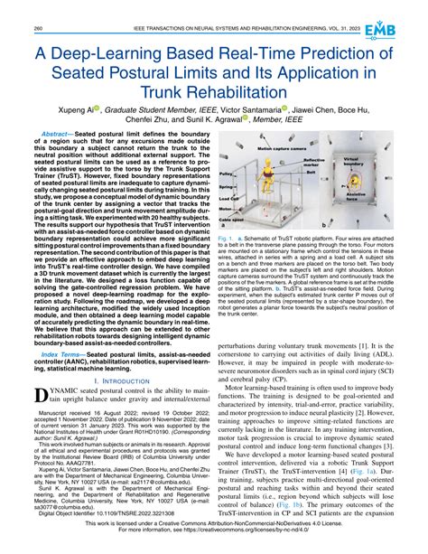 Pdf A Deep Learning Based Real Time Prediction Of Seated Postural Limits And Its Application