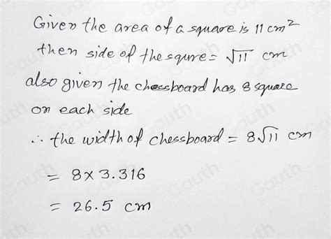 solved 27 each square on olivia s chessboard is 11 square centimeters