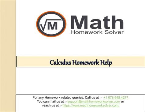 Calculus Homework Help Ppt