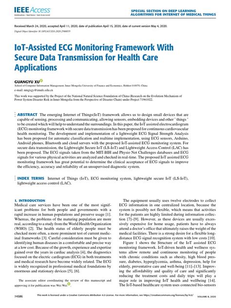 2020 iot assisted ecg monitoring framework pdf internet of things